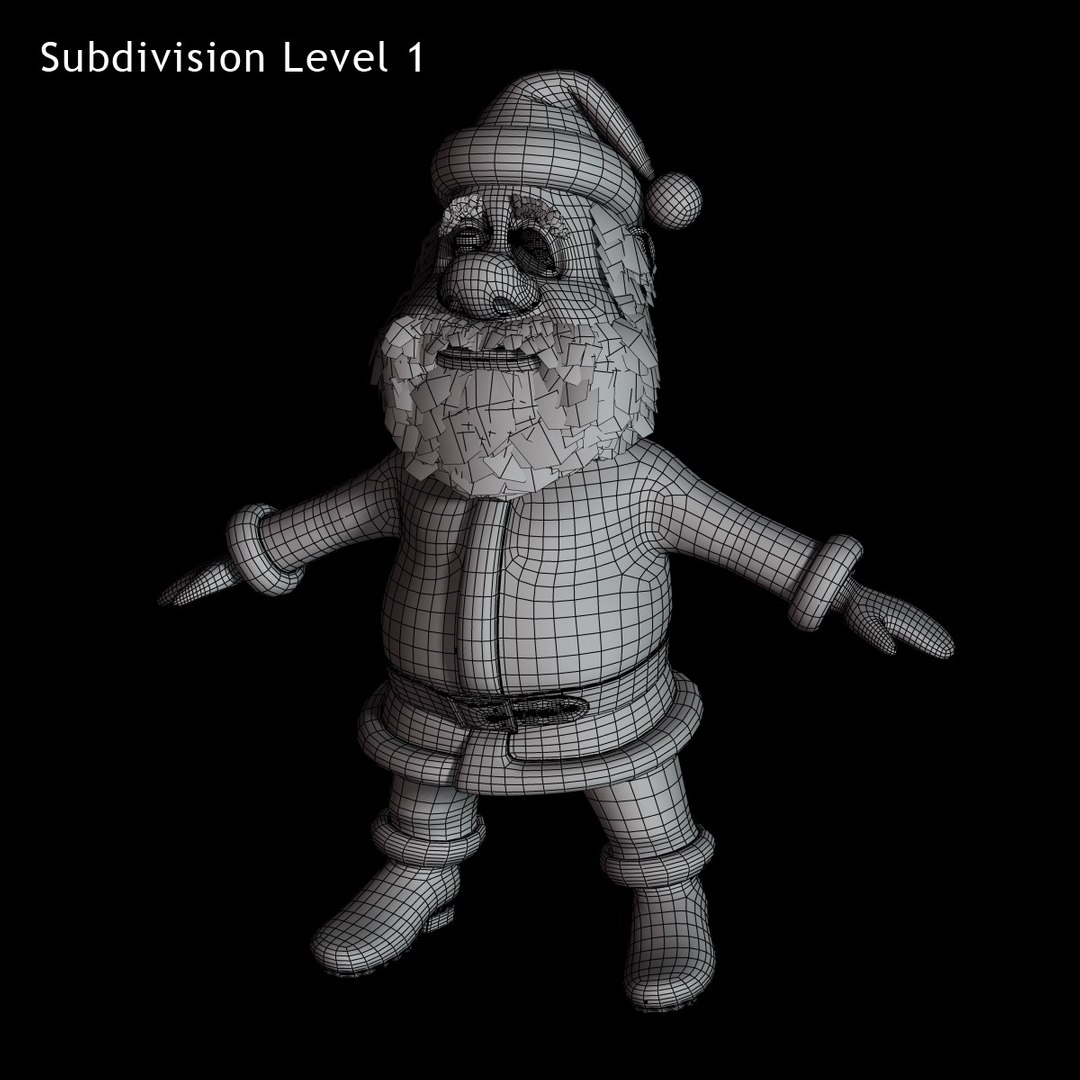 santa claus cartoon 3d model