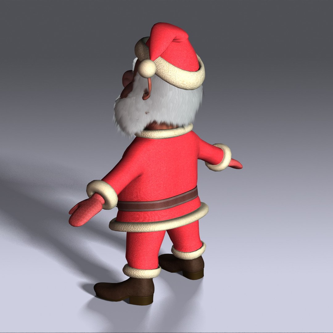 santa claus cartoon 3d model