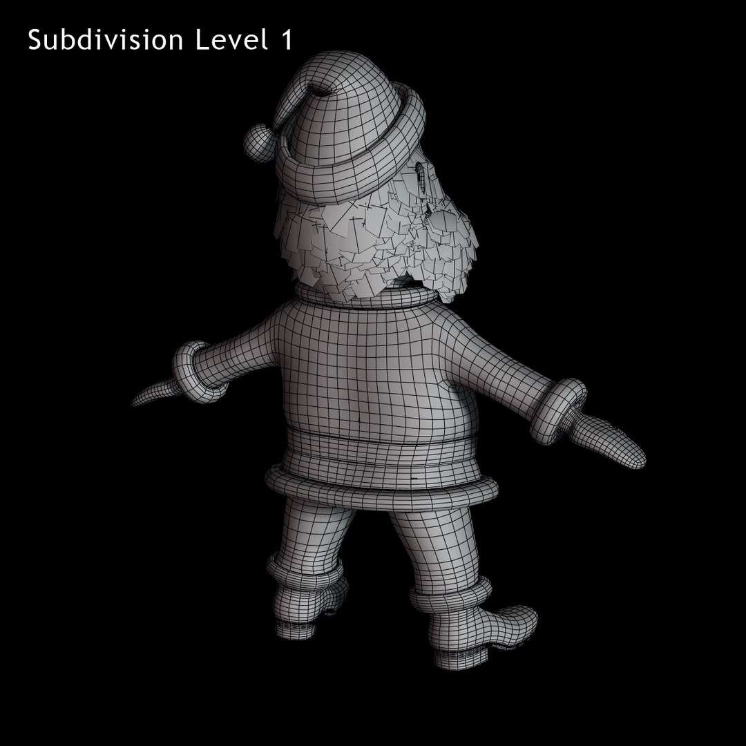 santa claus cartoon 3d model