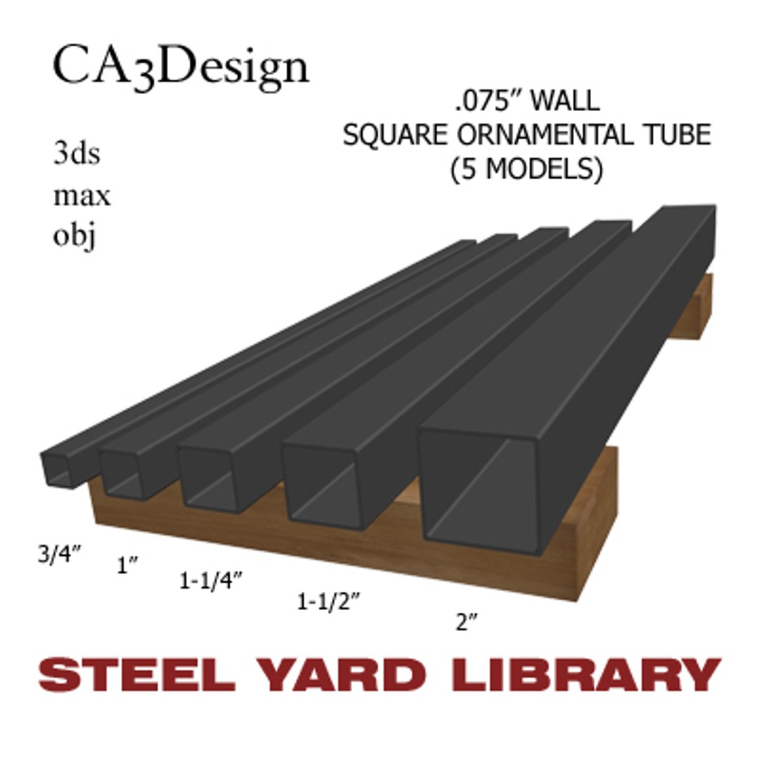 3d wall square tube steel