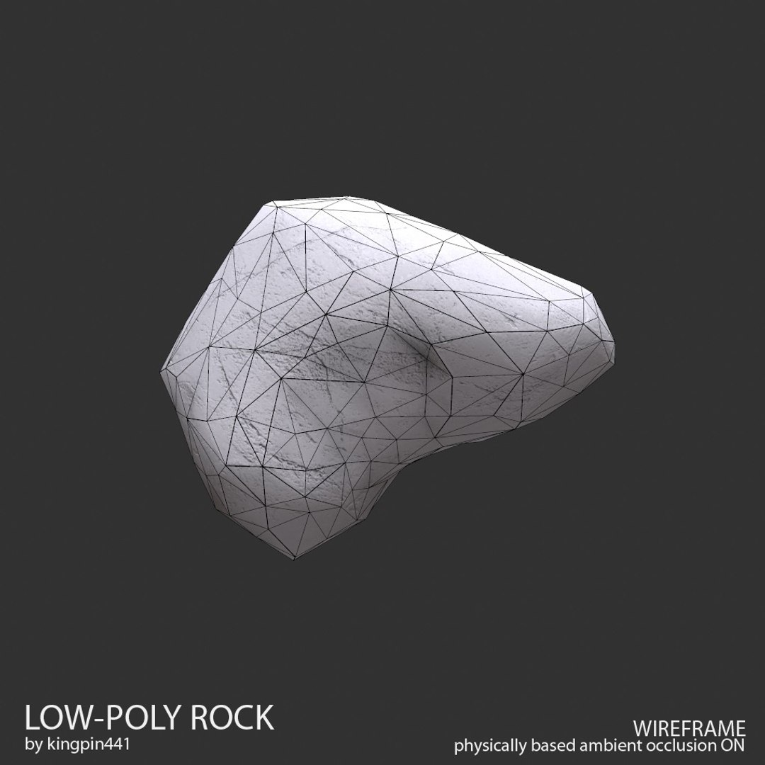 low-poly rock 3ds