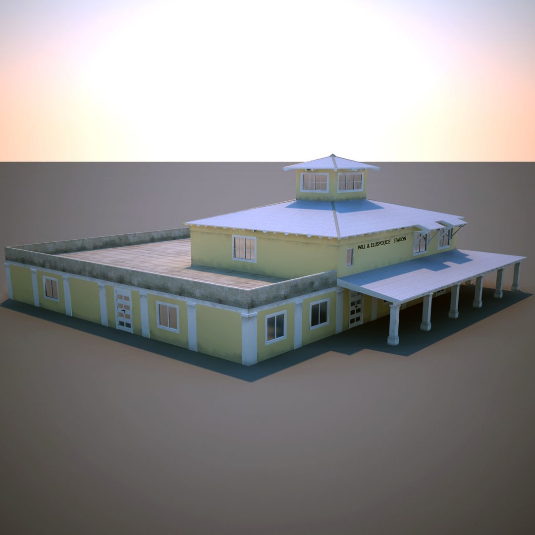 Realistic Police Dept Station 3d Max