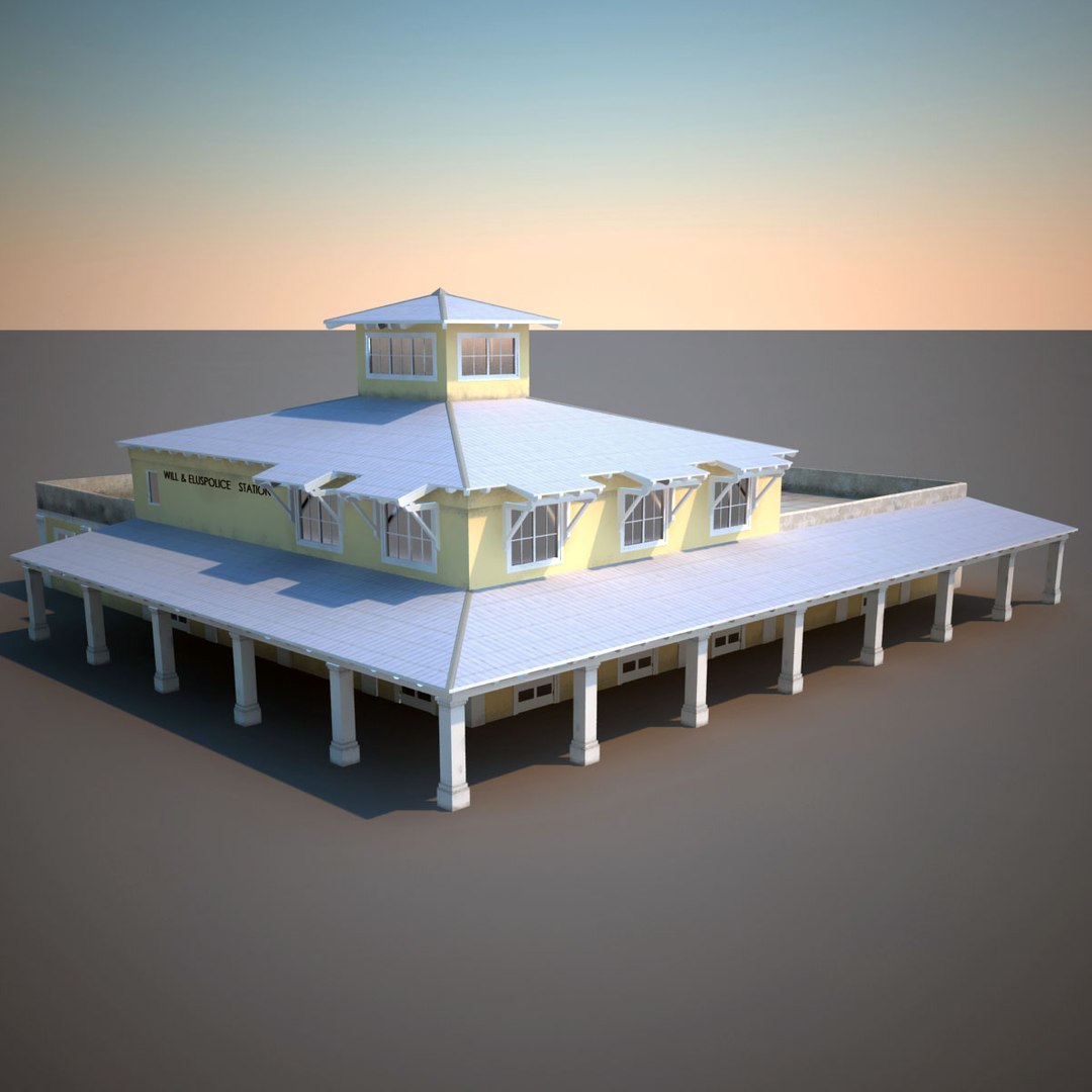 Realistic Police Dept Station 3d Max