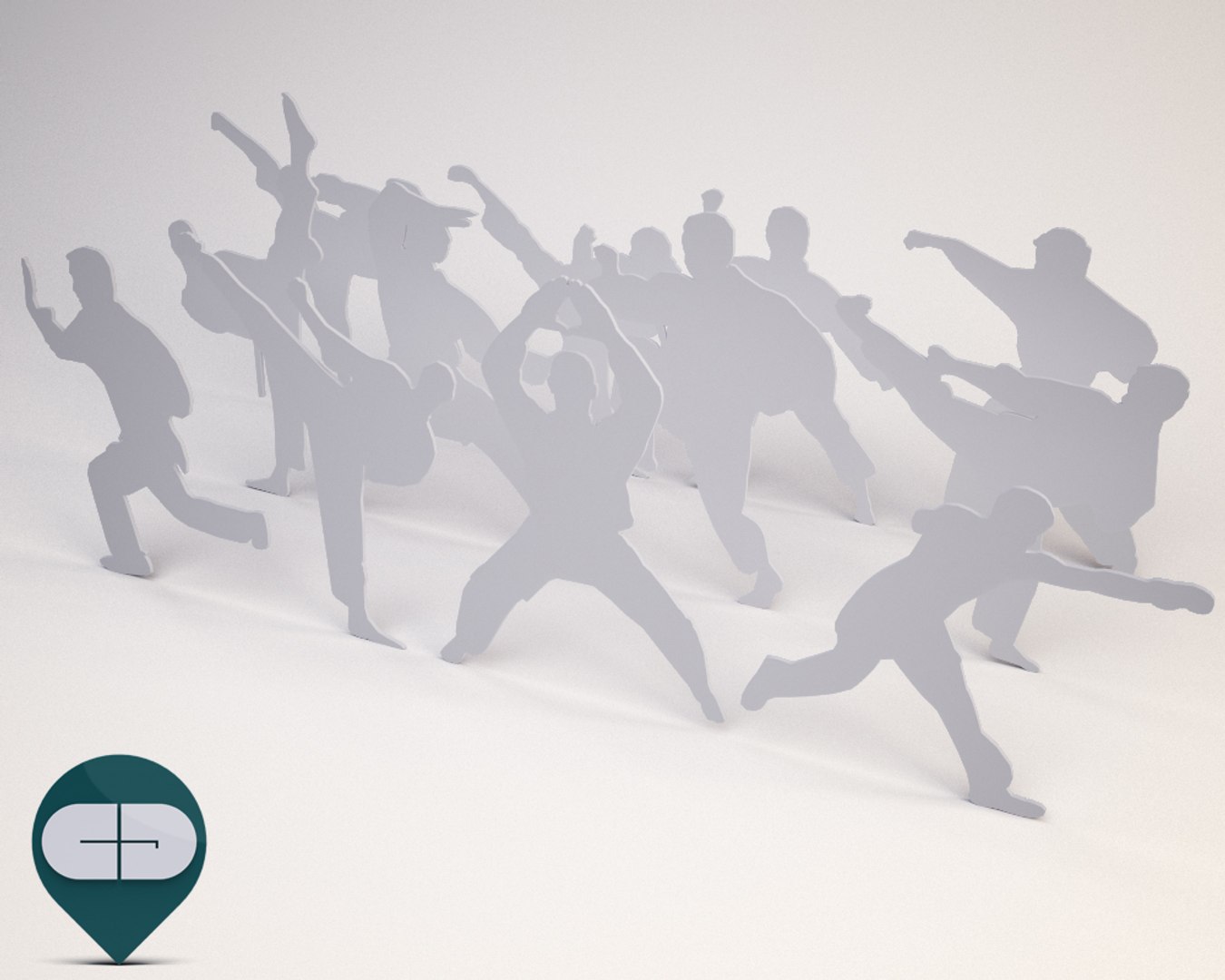 3d Silhouette People Model