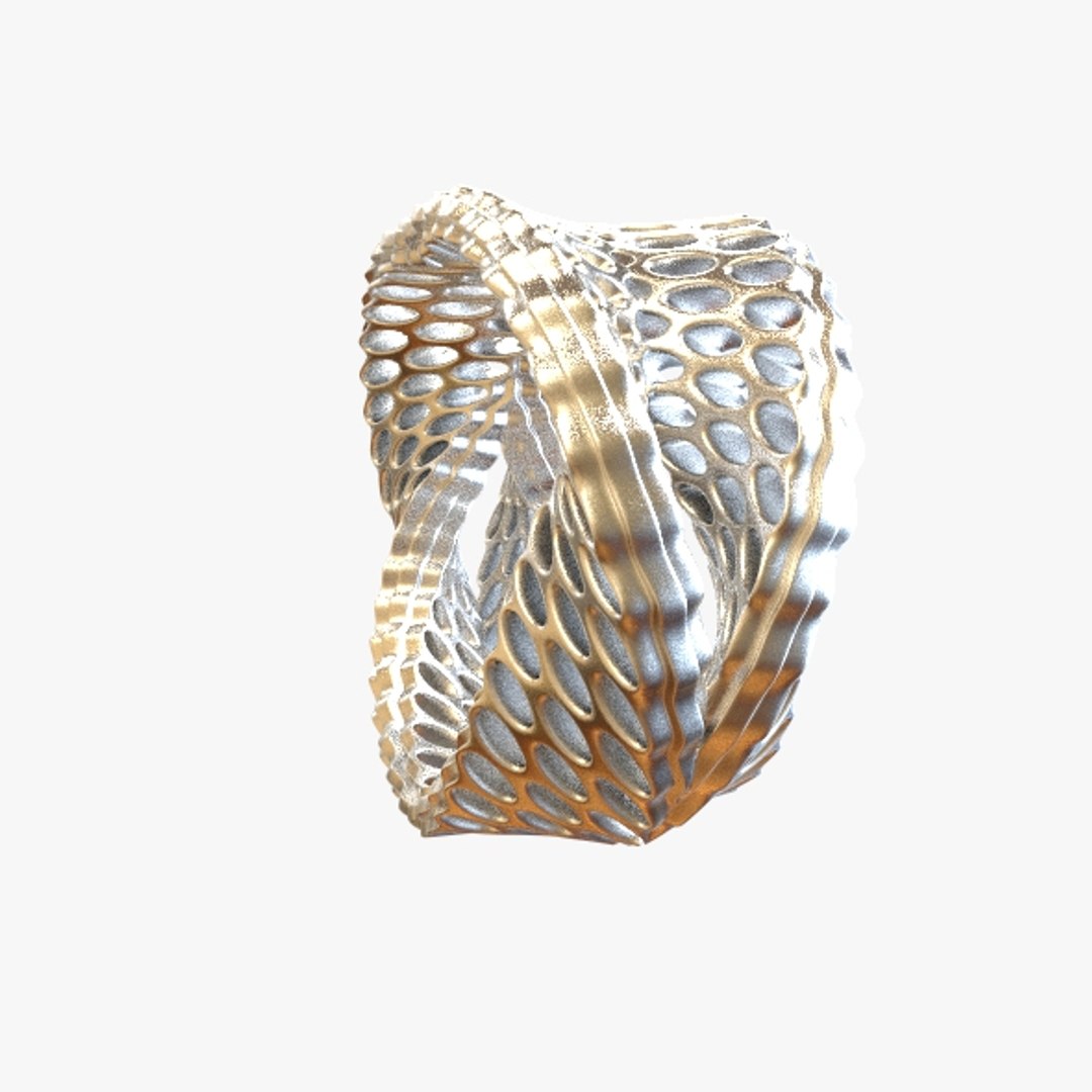 3d gold white silver model