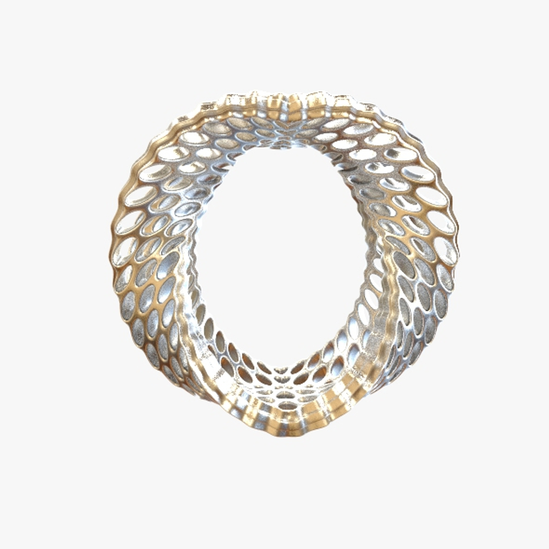 3d gold white silver model