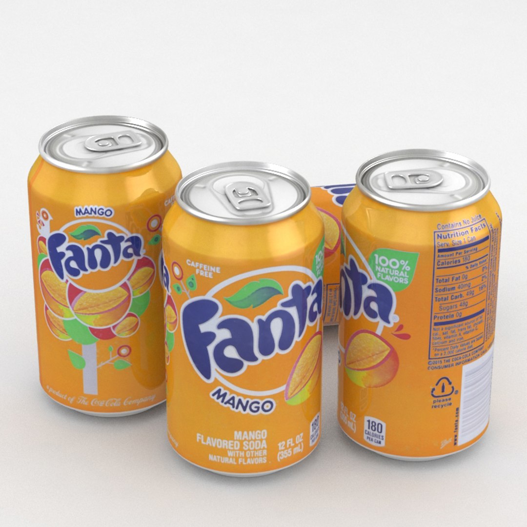3D beverage fanta mango model - TurboSquid 1178307