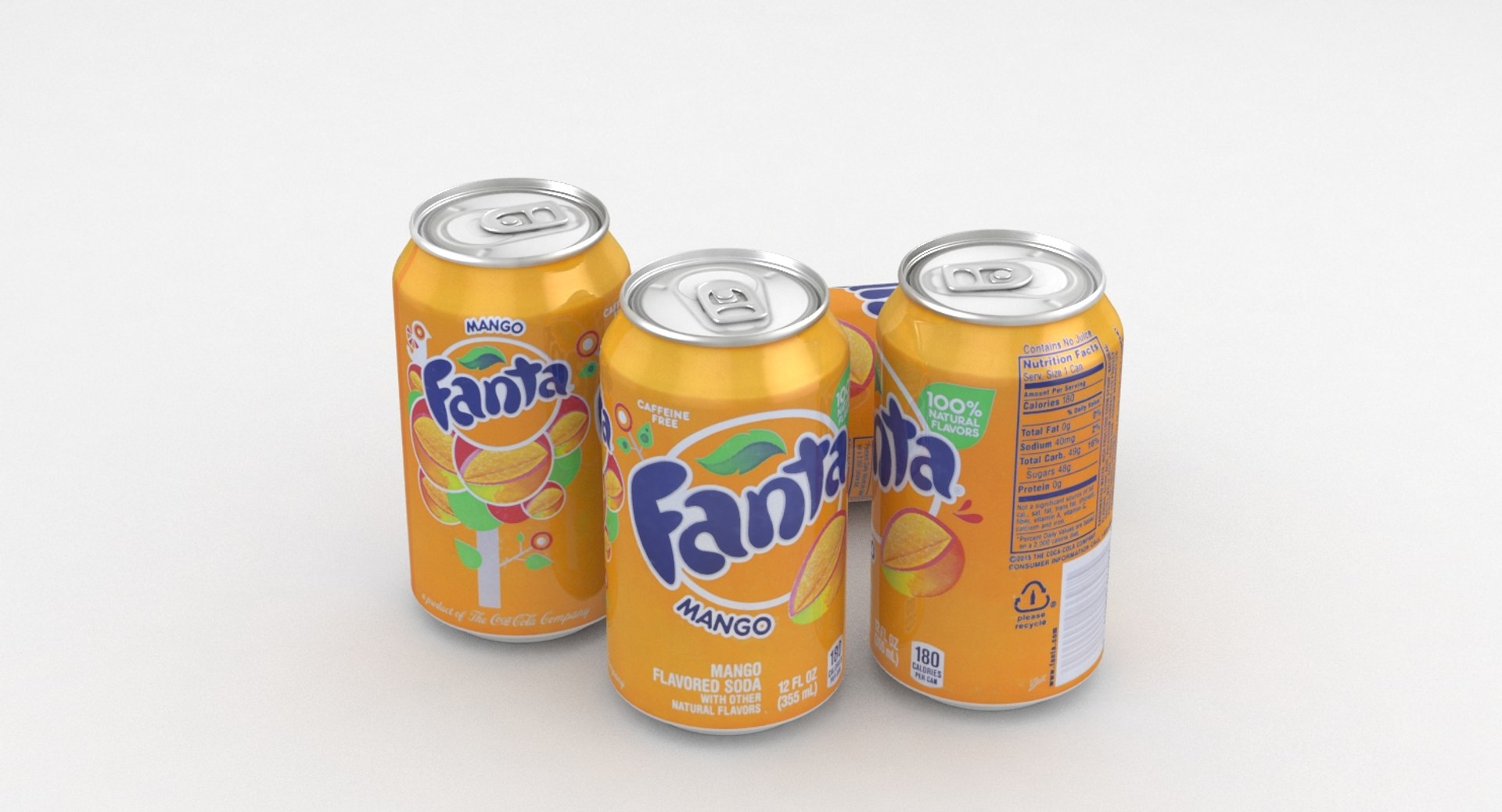 3D beverage fanta mango model - TurboSquid 1178307