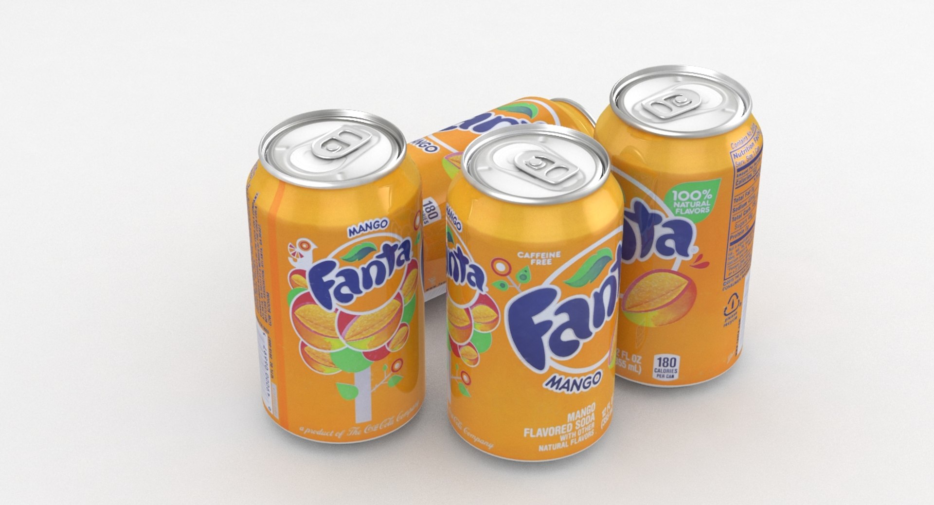 3D beverage fanta mango model - TurboSquid 1178307