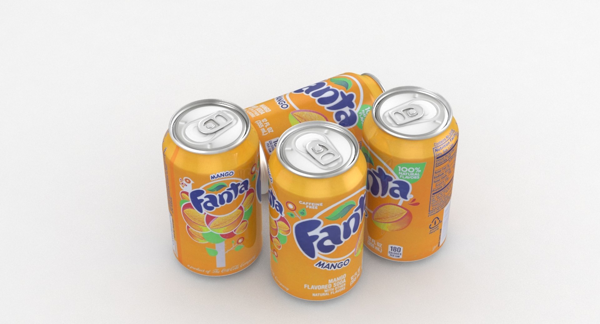 3D beverage fanta mango model - TurboSquid 1178307
