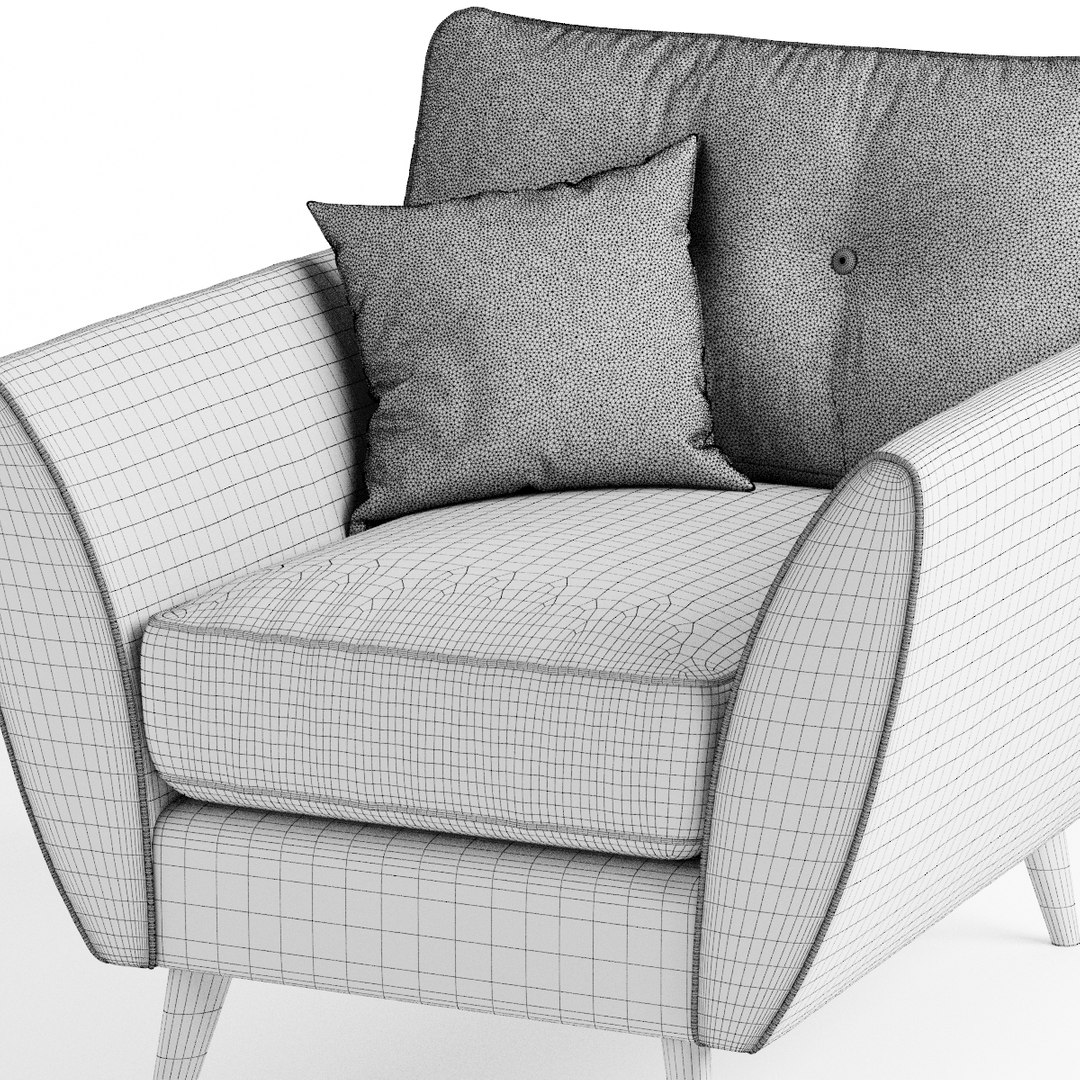 3D armchair zinc chair model - TurboSquid 1660122