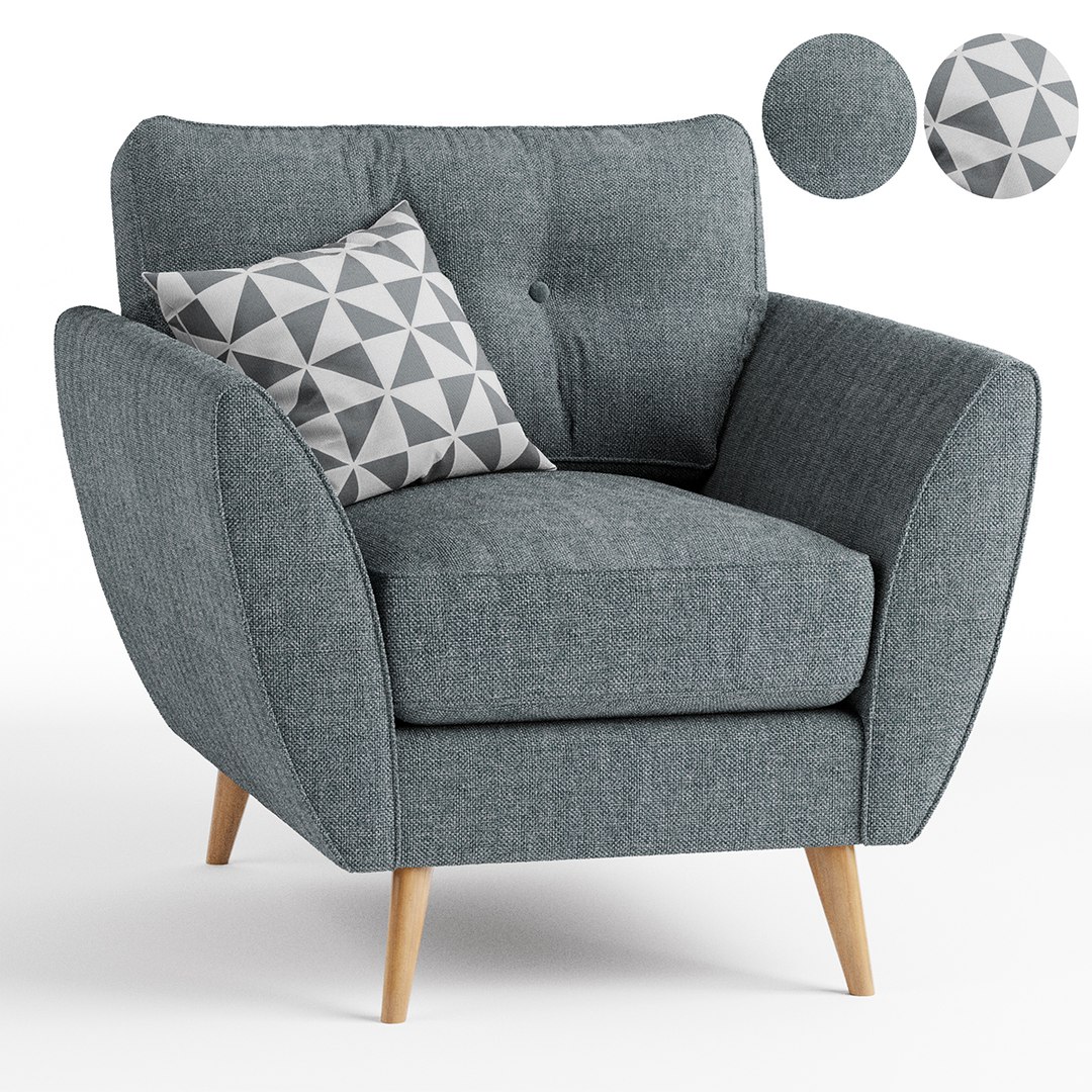 3D armchair zinc chair model - TurboSquid 1660122