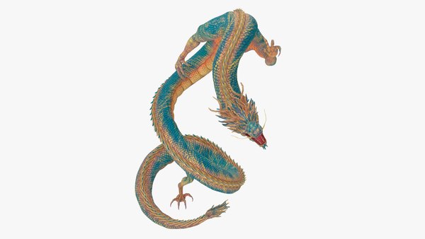 modelo 3d Chino Fantasía Dragón Azul Enojado - TurboSquid 2209117