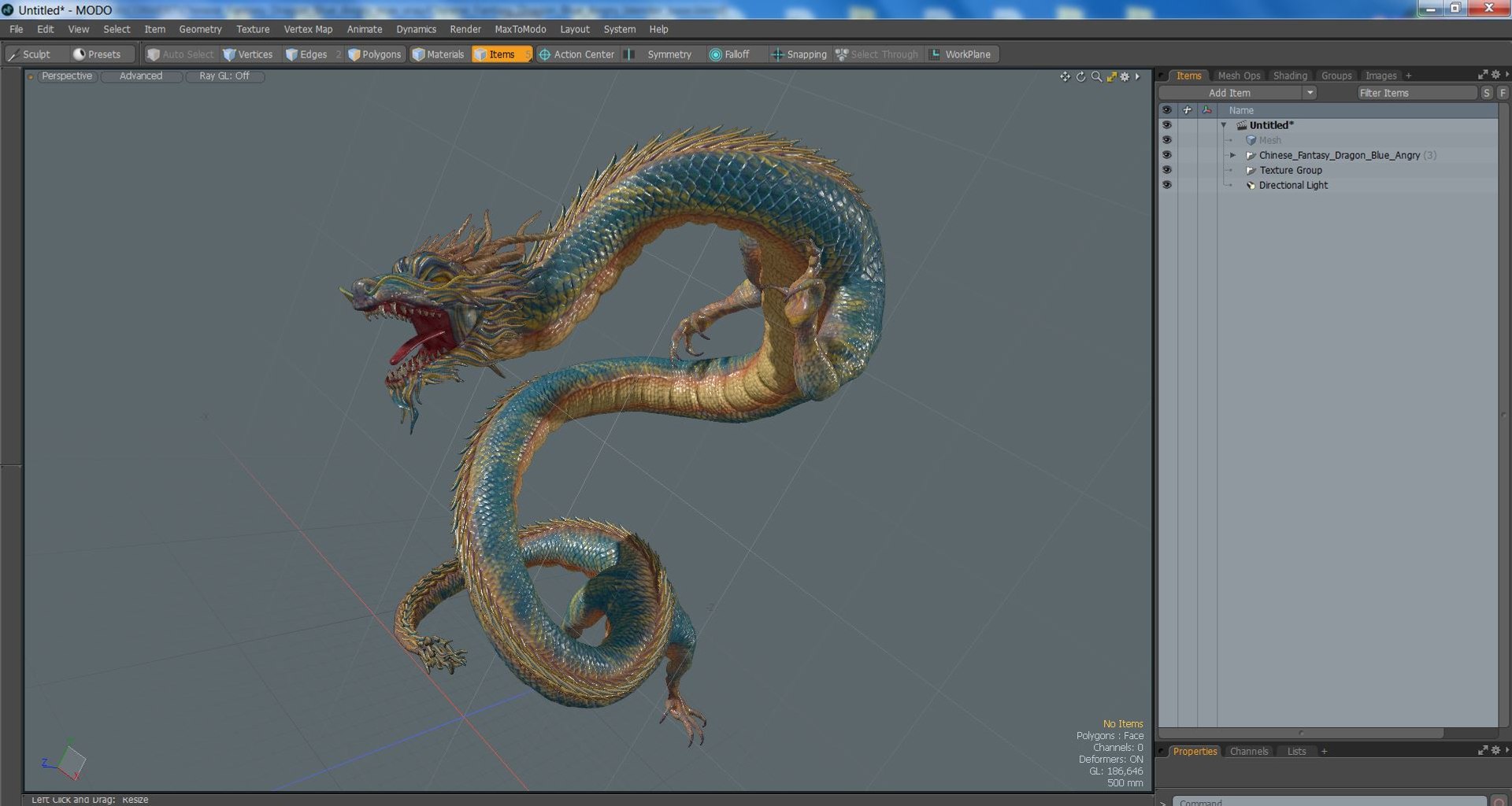 Chinese Fantasy Dragon Blue Angry 3D Model - TurboSquid 2209117