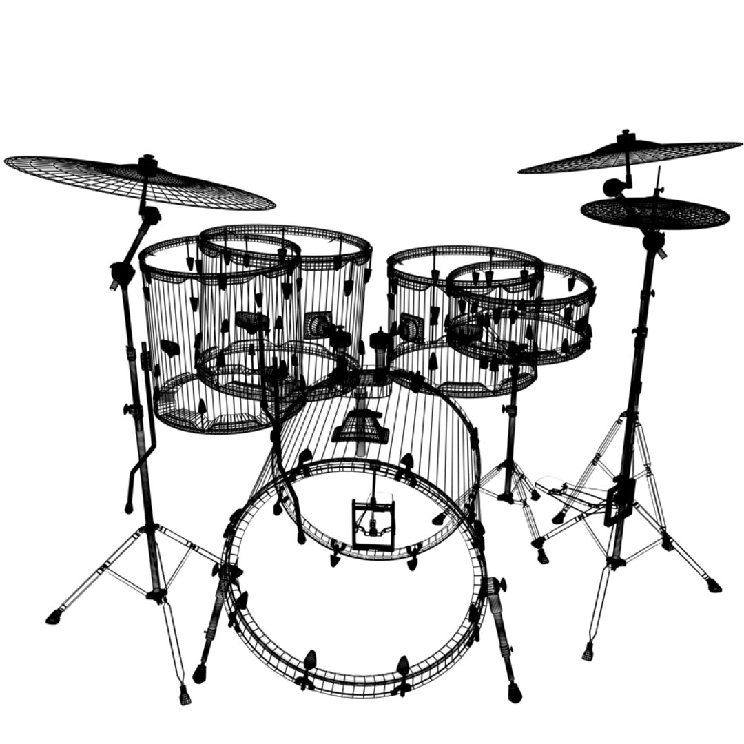 music instruments v2 drums 3d model