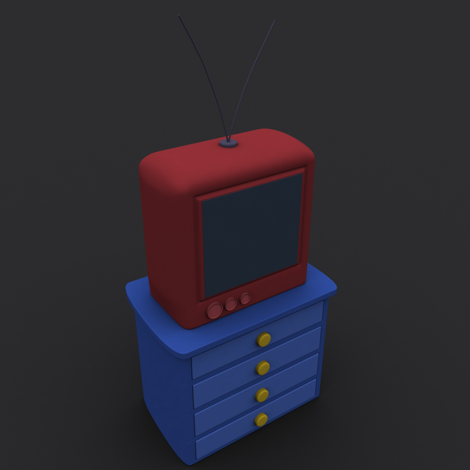 3ds max cartoon tv set