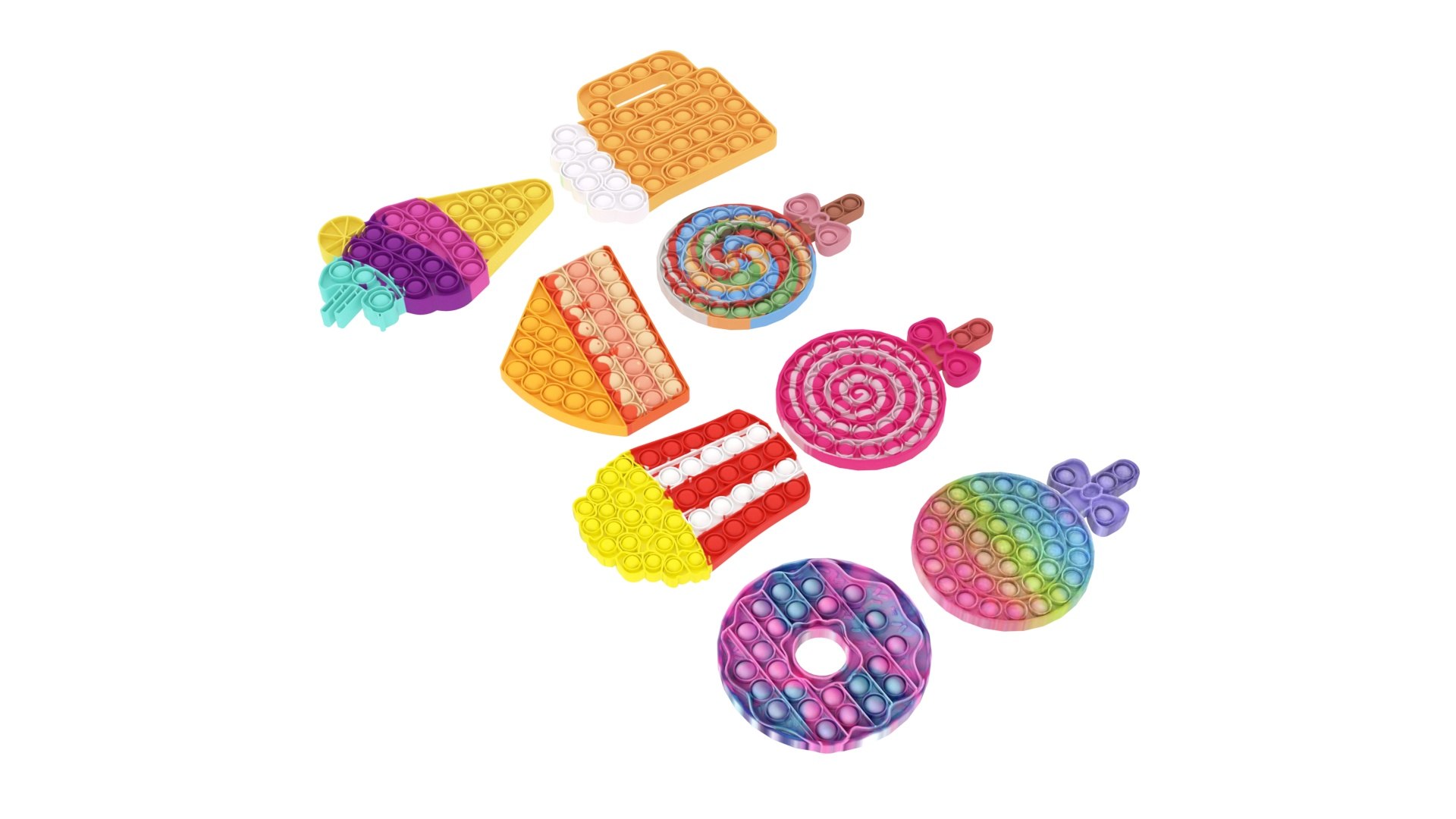 3D Food Pop It Fidget Toys Set Model - TurboSquid 1794129