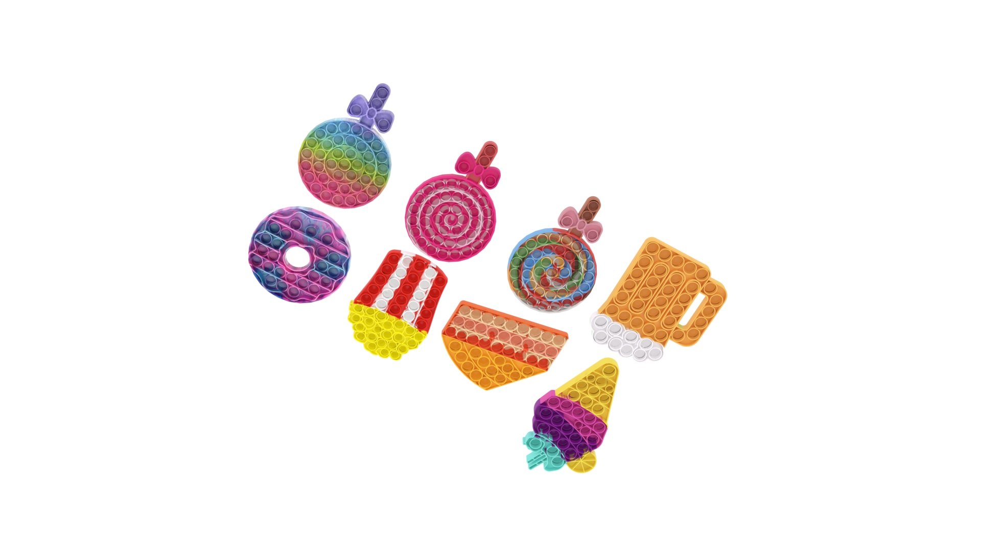 3D Food Pop It Fidget Toys Set Model - TurboSquid 1794129