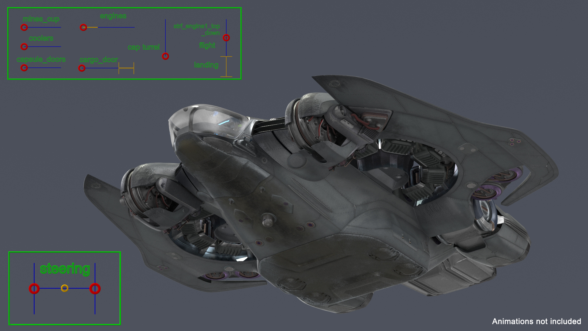 3D Model Futuristic Spaceship Transporter Rigged - TurboSquid 2385222
