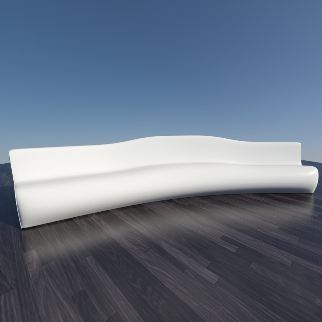 3D long curved sofa - TurboSquid 1185903