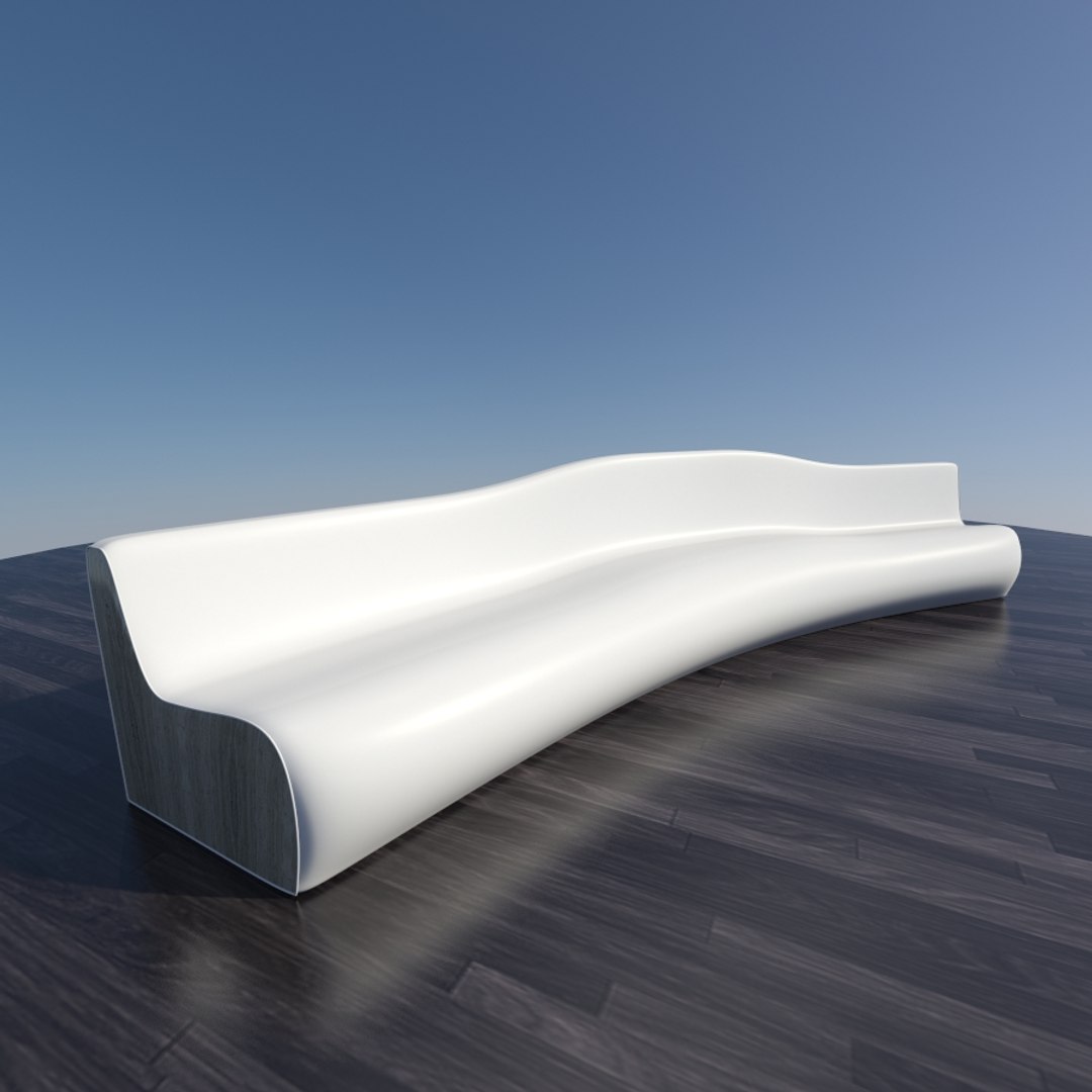 3D long curved sofa - TurboSquid 1185903