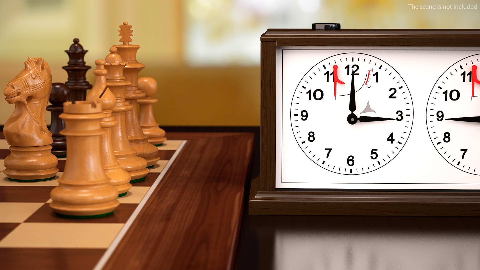 3D model wooden mechanical chess clock - TurboSquid 1528530