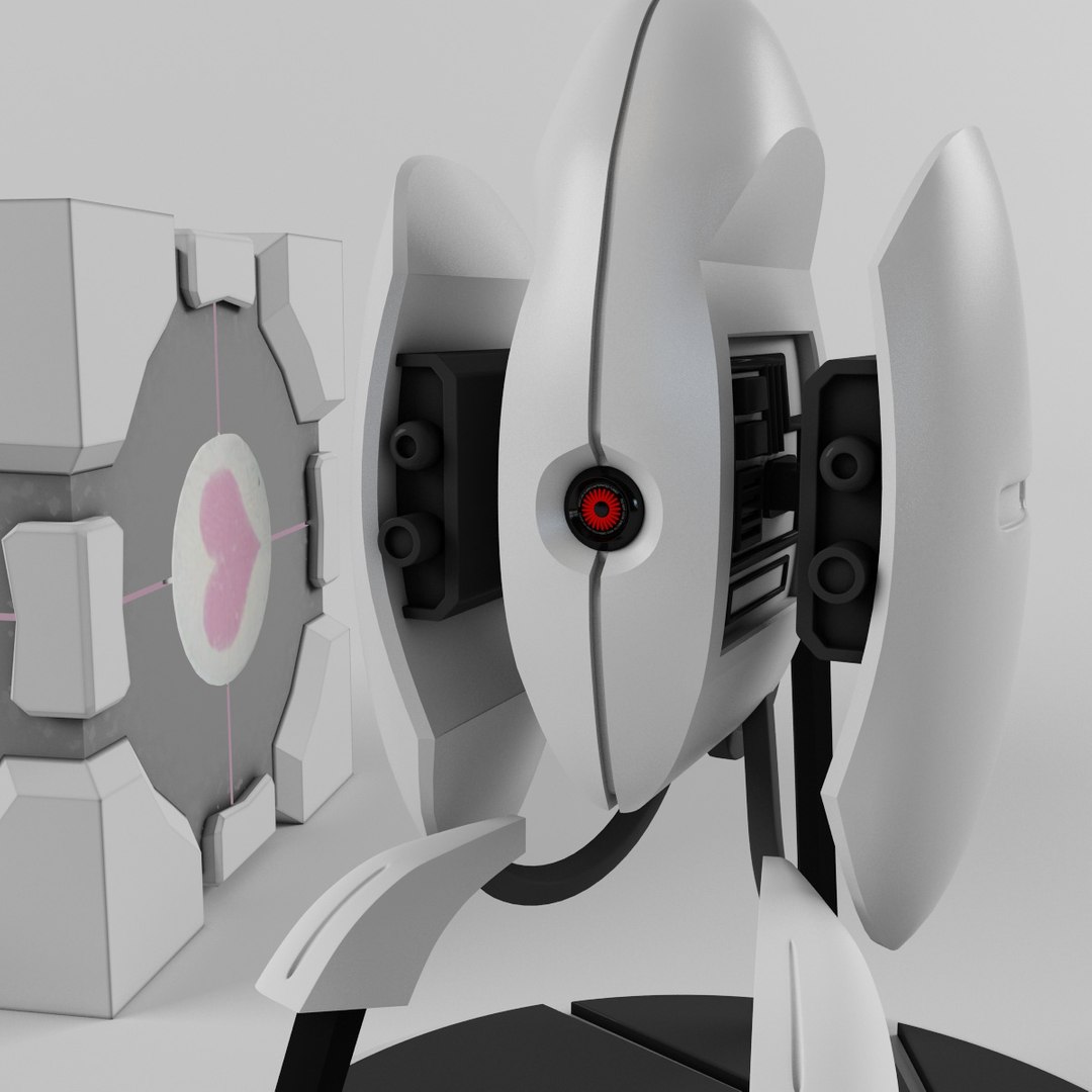 3d portal turret companion cube model