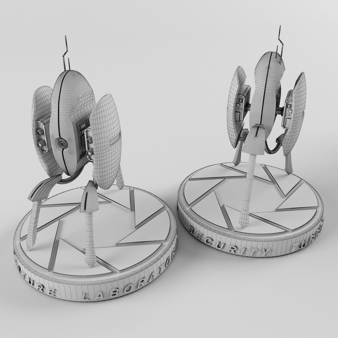 3d portal turret companion cube model