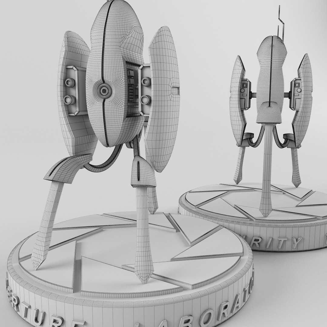 3d portal turret companion cube model