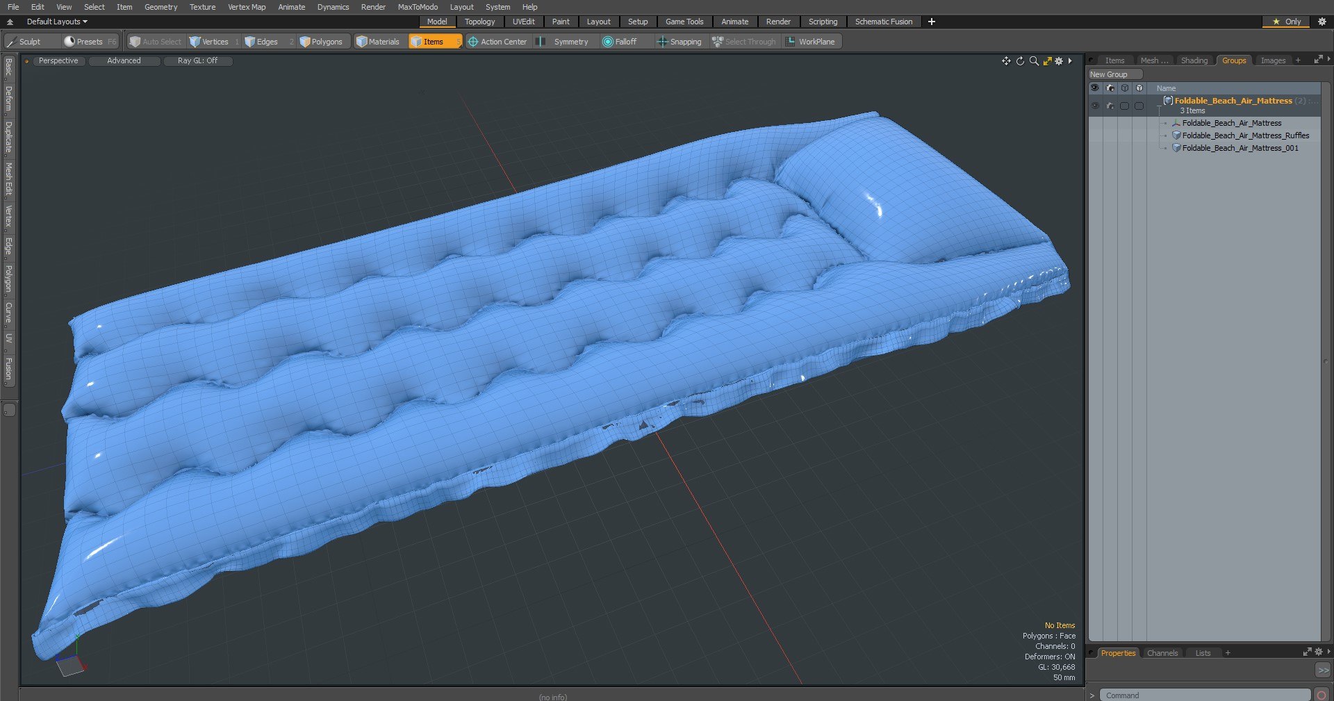 Foldable Beach Air Mattress 3D model - TurboSquid 2146934