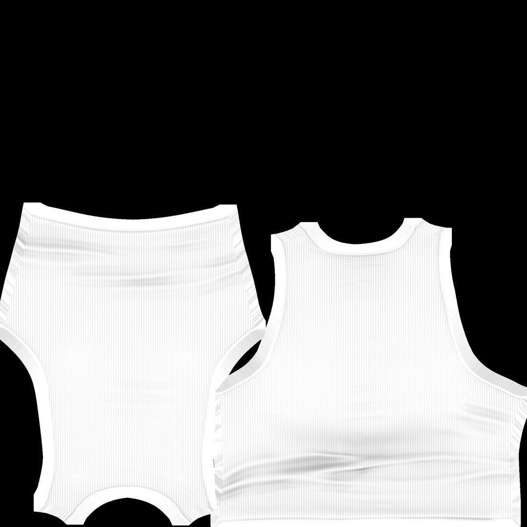 3D Sleveless White Crop Top Model - TurboSquid 1970066