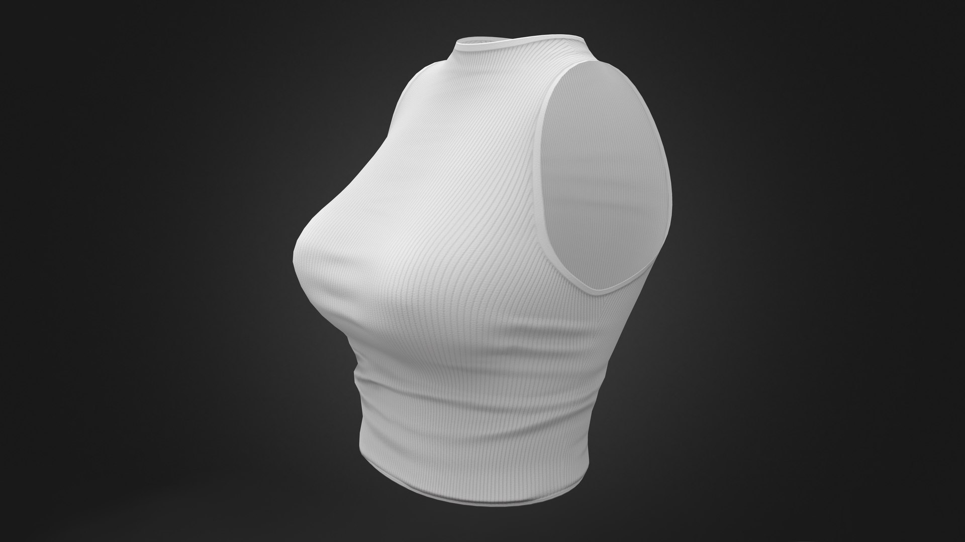 3D Sleveless White Crop Top Model - TurboSquid 1970066