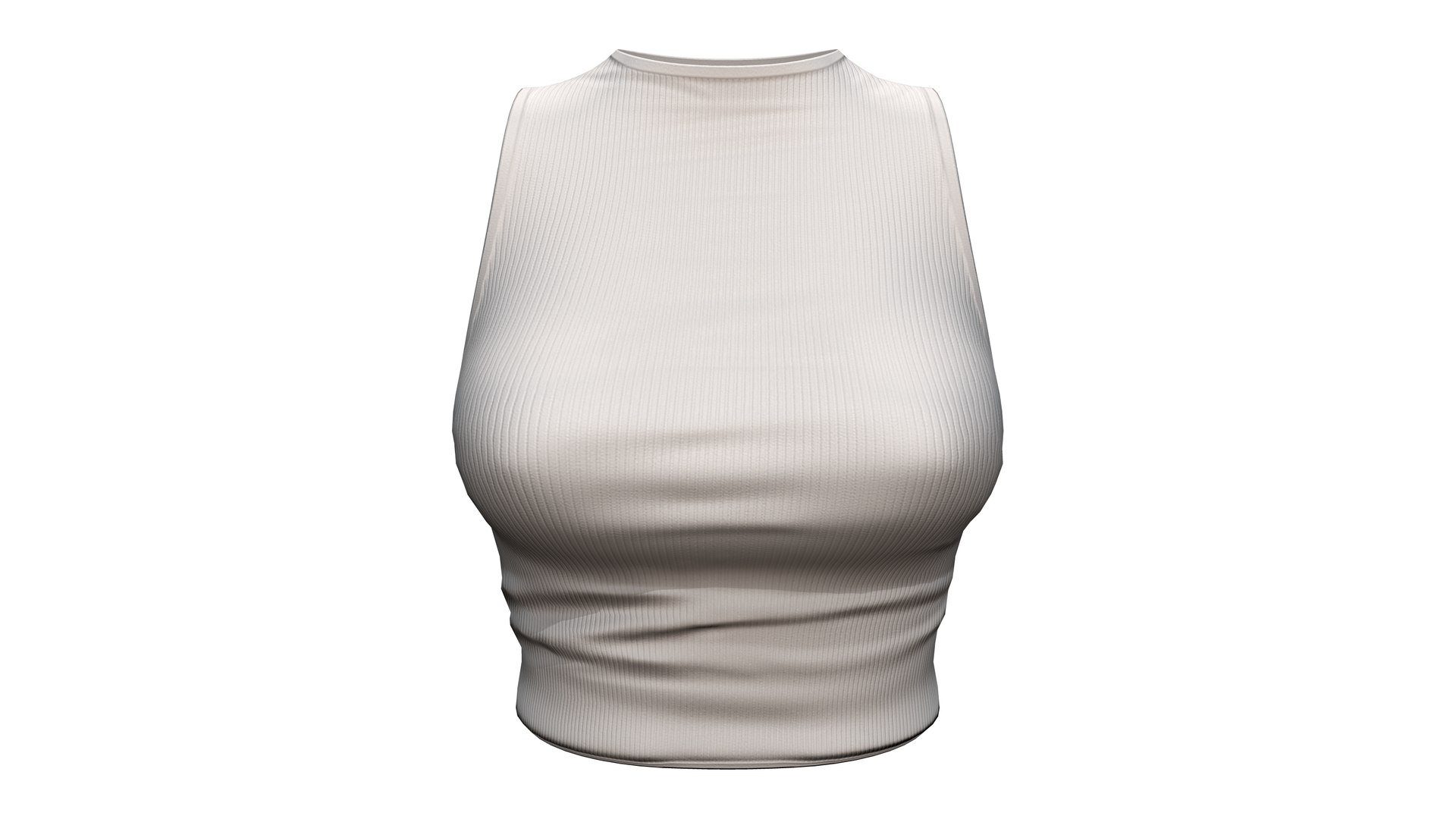 3D Sleveless White Crop Top Model - TurboSquid 1970066