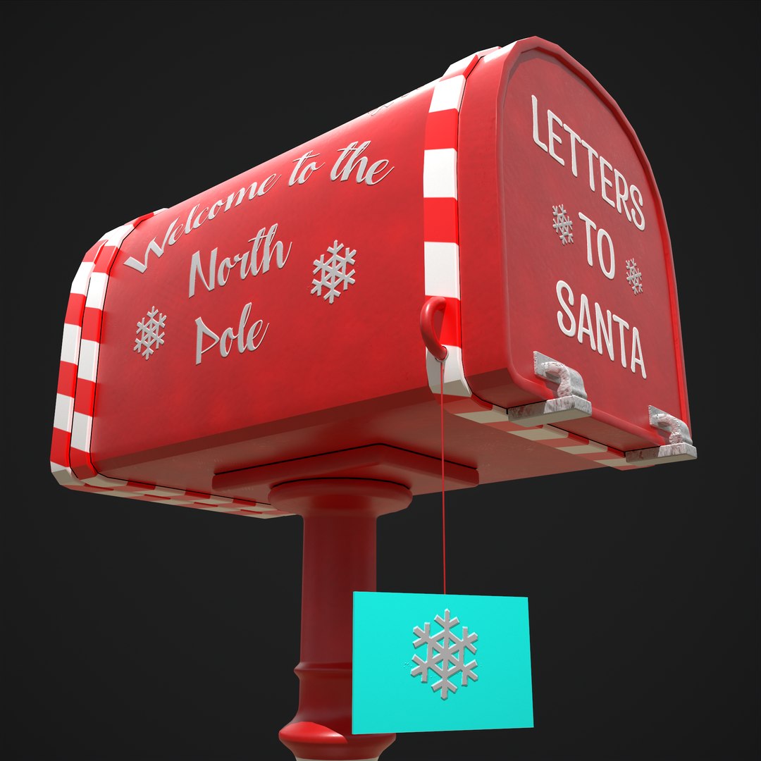 Festive Holiday Mail Box Model - TurboSquid 1817678