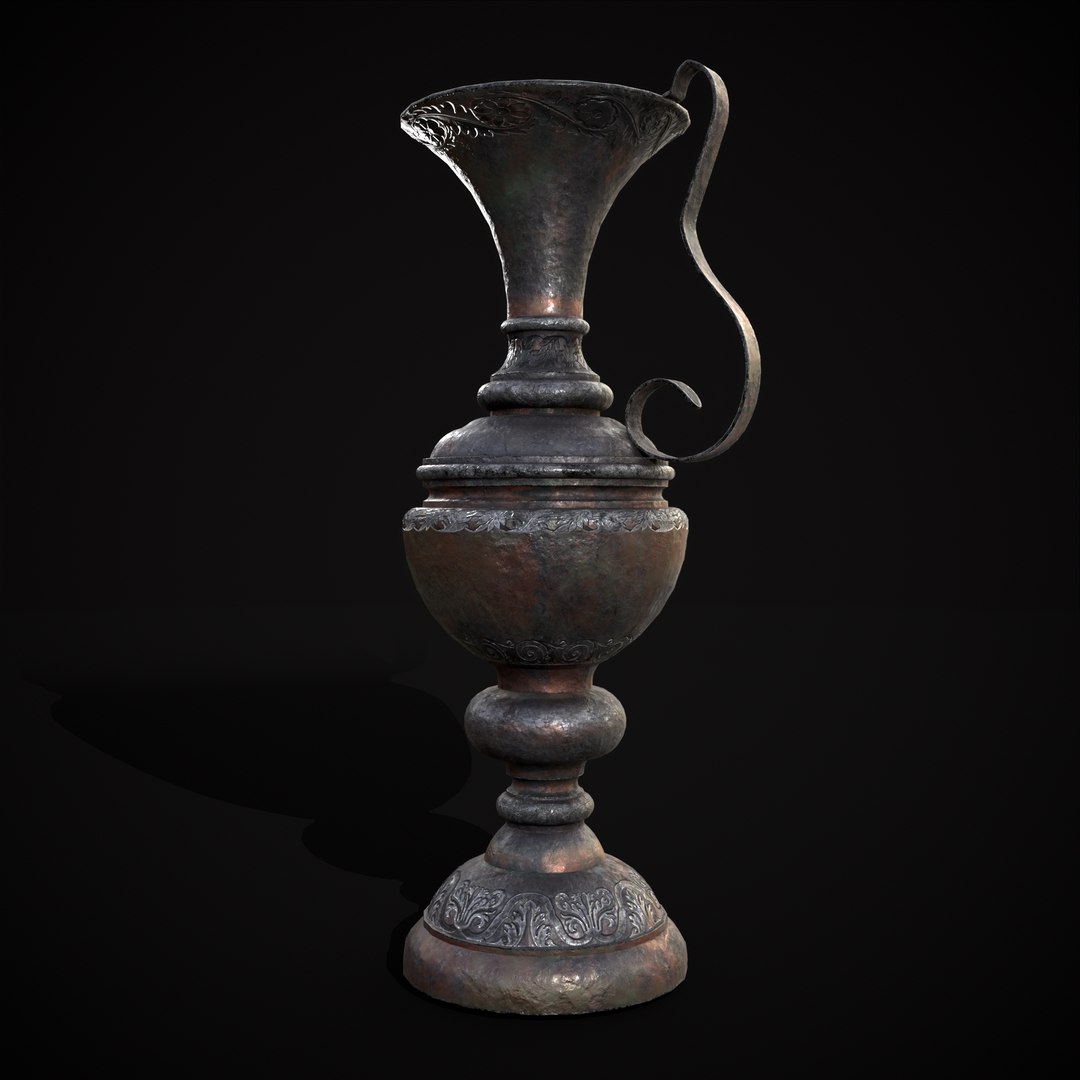 Medieval Elegant Pewter Pitcher 3D - TurboSquid 2079441