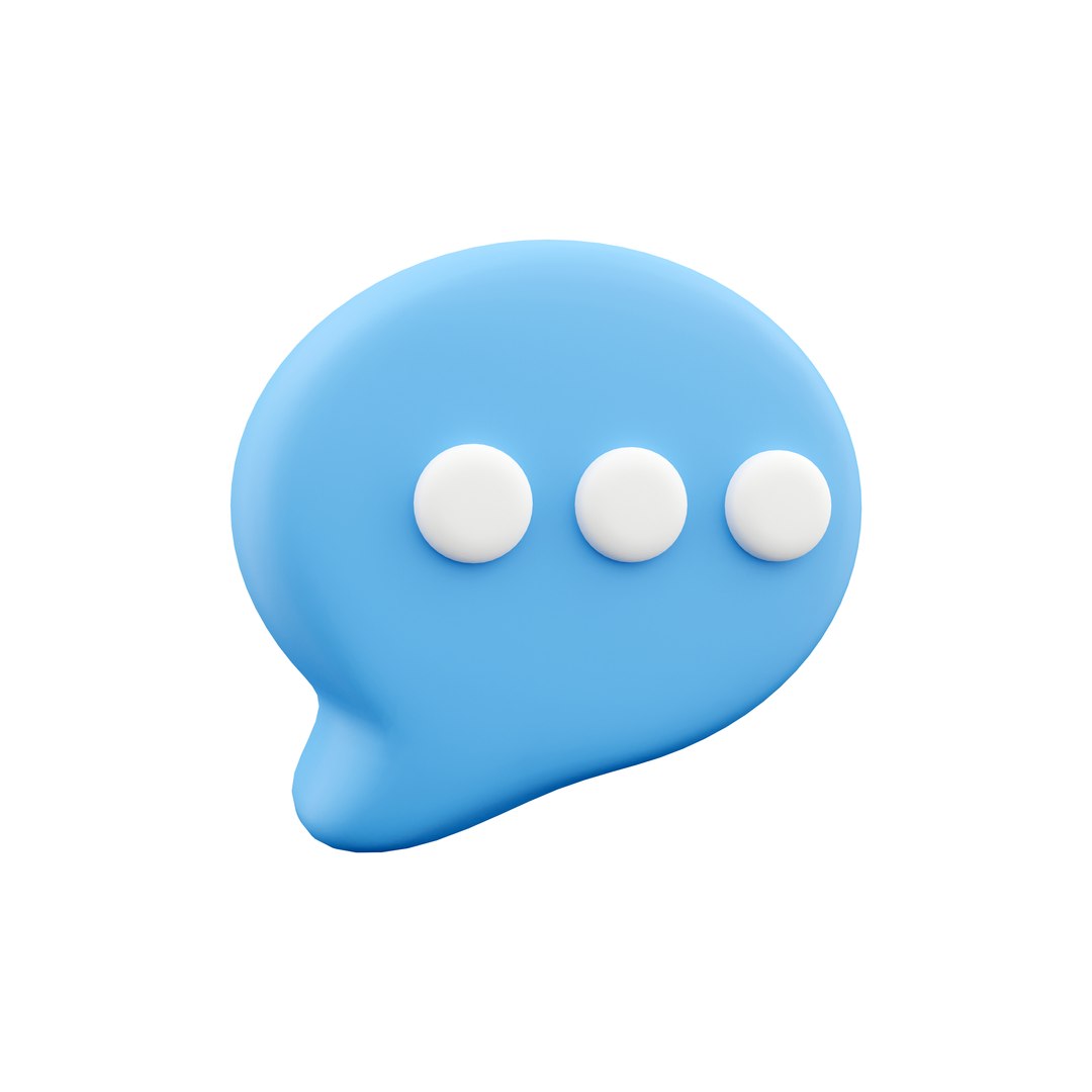 Blue Chat Icon 3D Model - TurboSquid 2074892