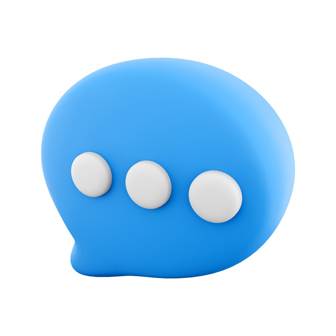 Blue Chat Icon 3D Model - TurboSquid 2074892