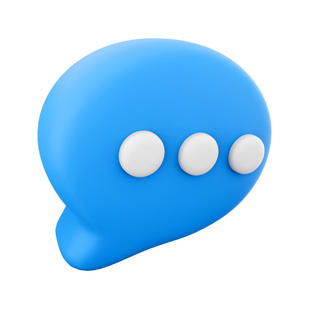 Blue Chat Icon 3D Model - TurboSquid 2074892