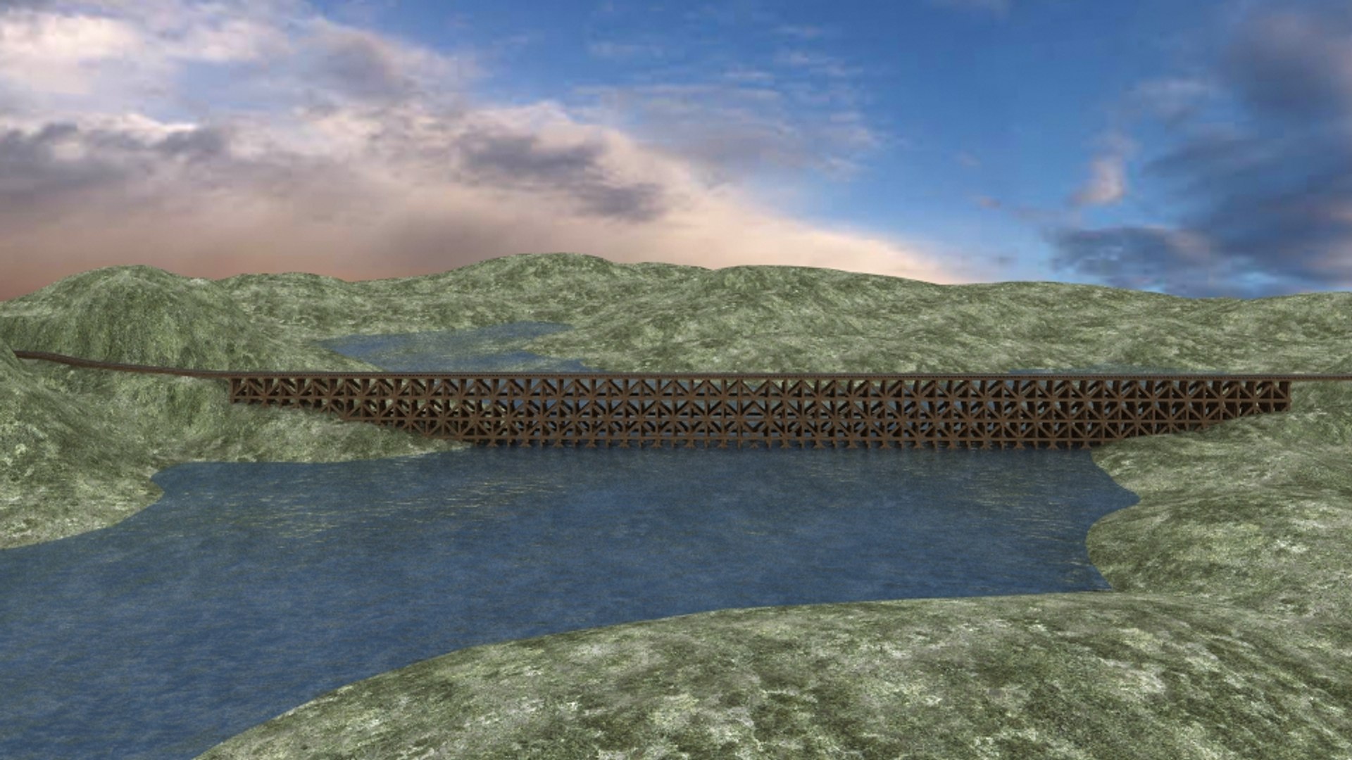 Train Trestle Bridge Environment 3d Obj