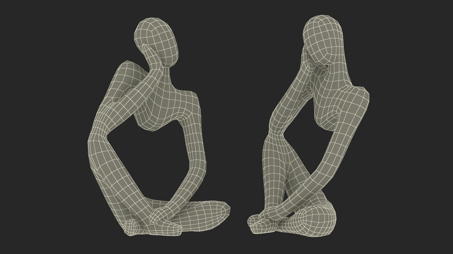 3D Abstract Human Figure Black Model - TurboSquid 2210665