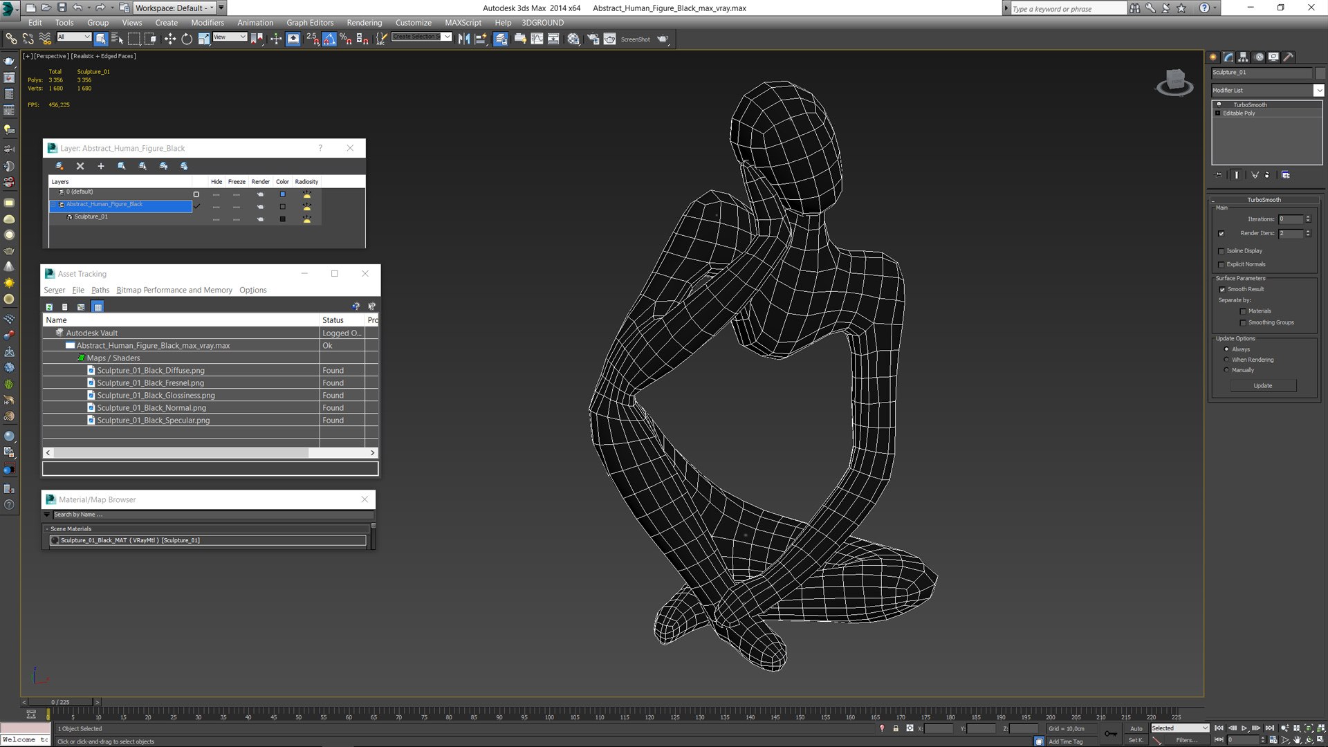3D Abstract Human Figure Black Model - TurboSquid 2210665