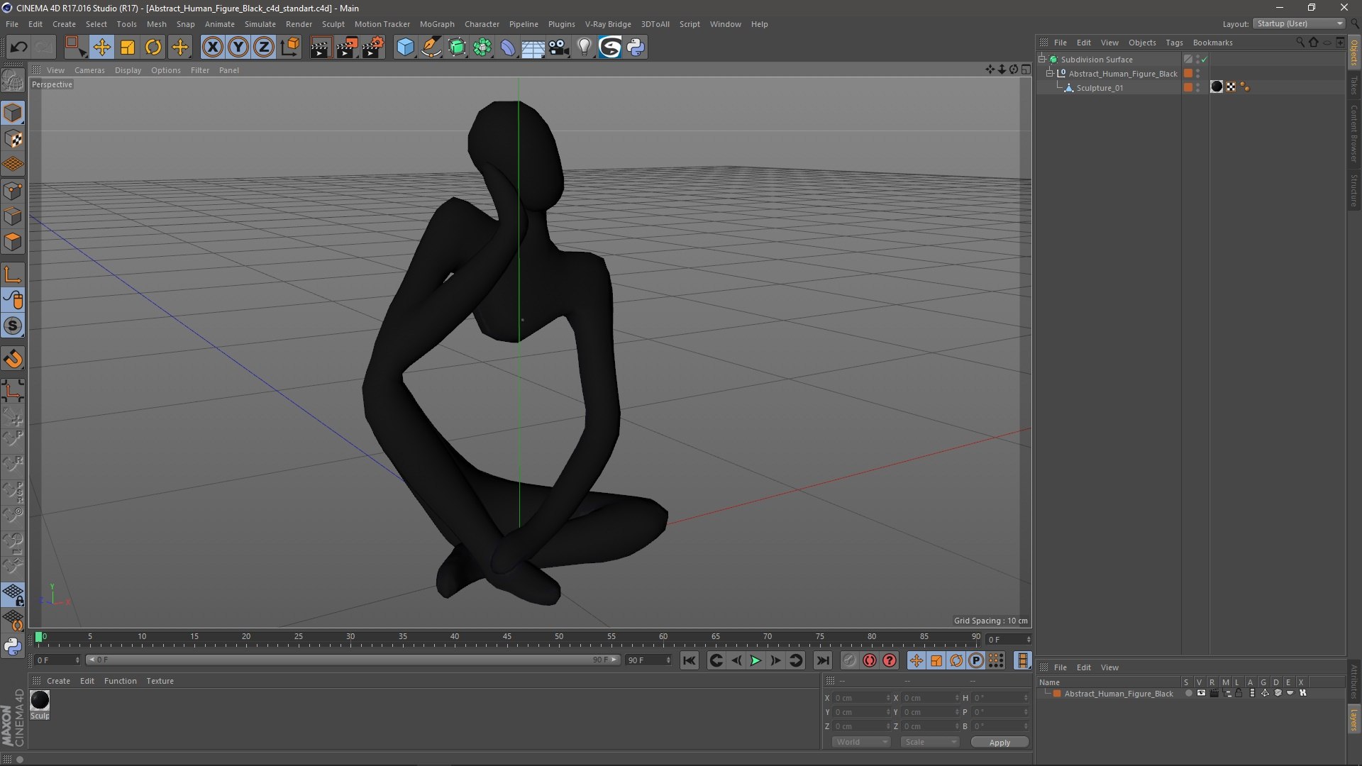 3D Abstract Human Figure Black Model - TurboSquid 2210665