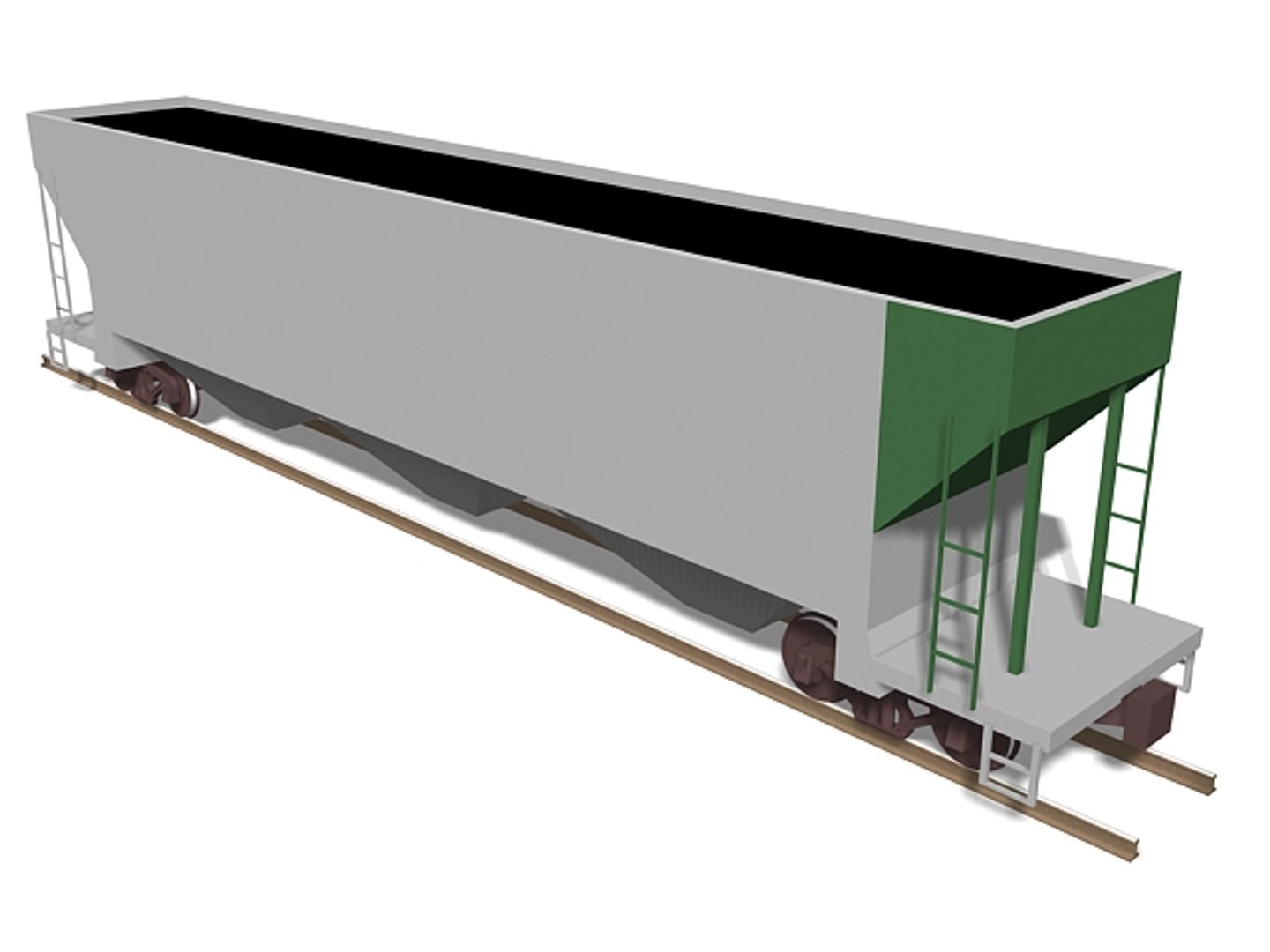 3d railroad hopper freight car