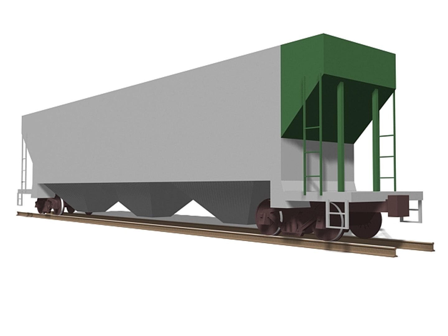 3d railroad hopper freight car