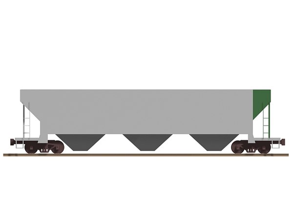 3d railroad hopper freight car
