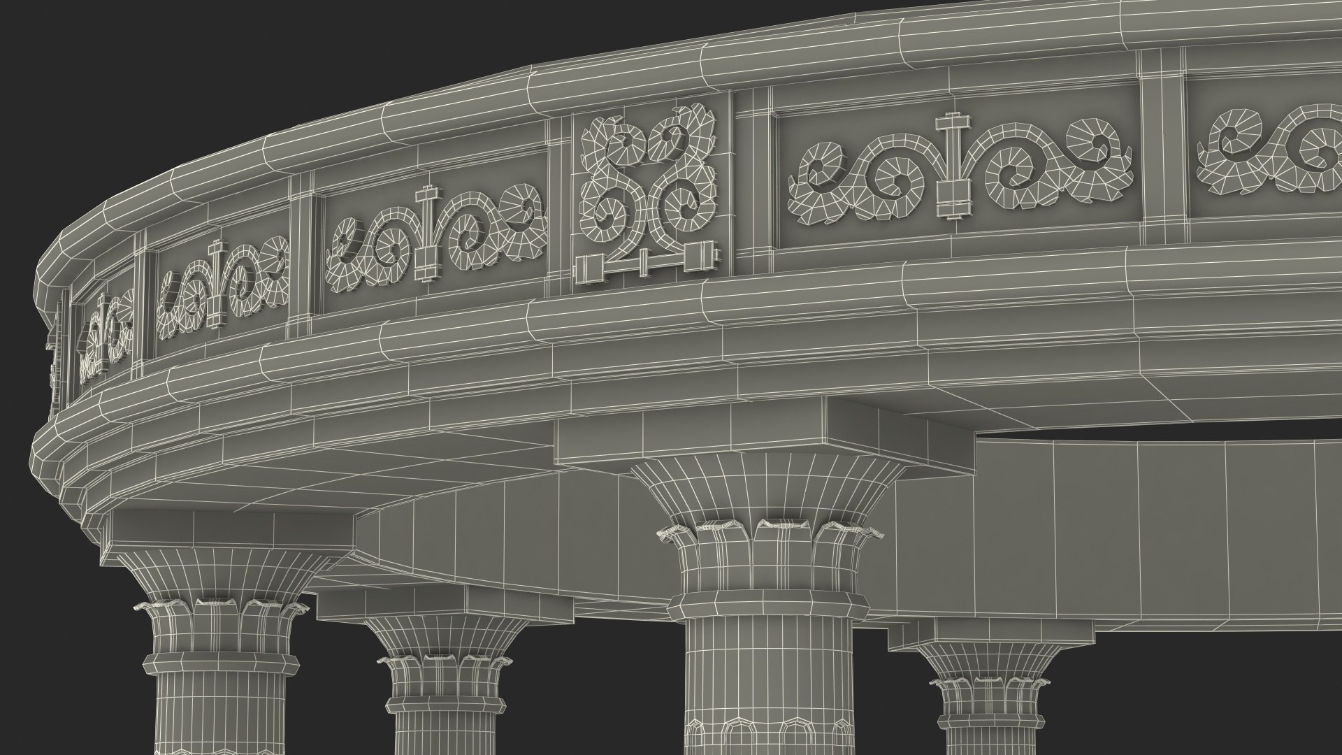 3D stone colonnade model - TurboSquid 1610843