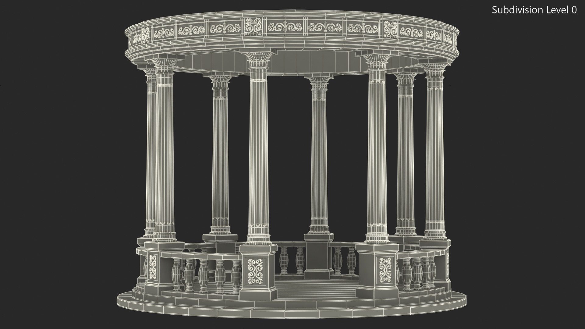 3D stone colonnade model - TurboSquid 1610843
