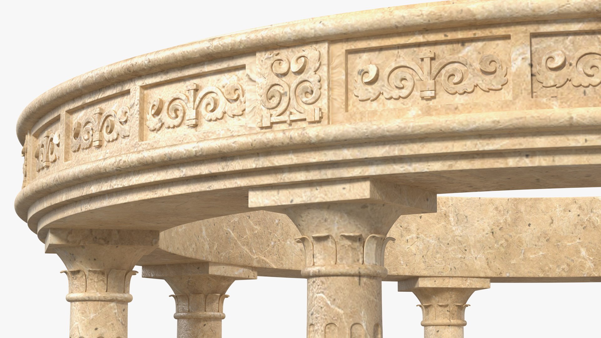 3D stone colonnade model - TurboSquid 1610843