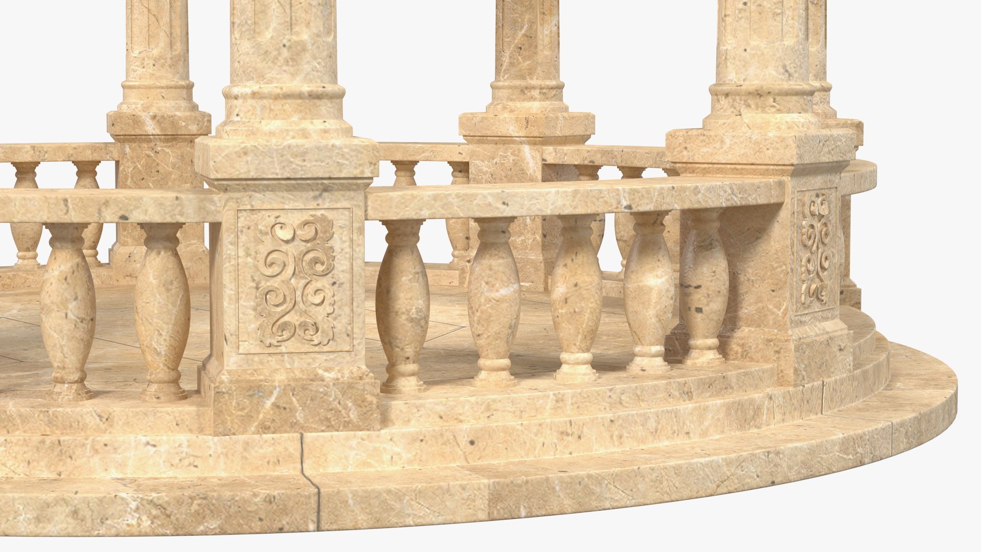3D stone colonnade model - TurboSquid 1610843