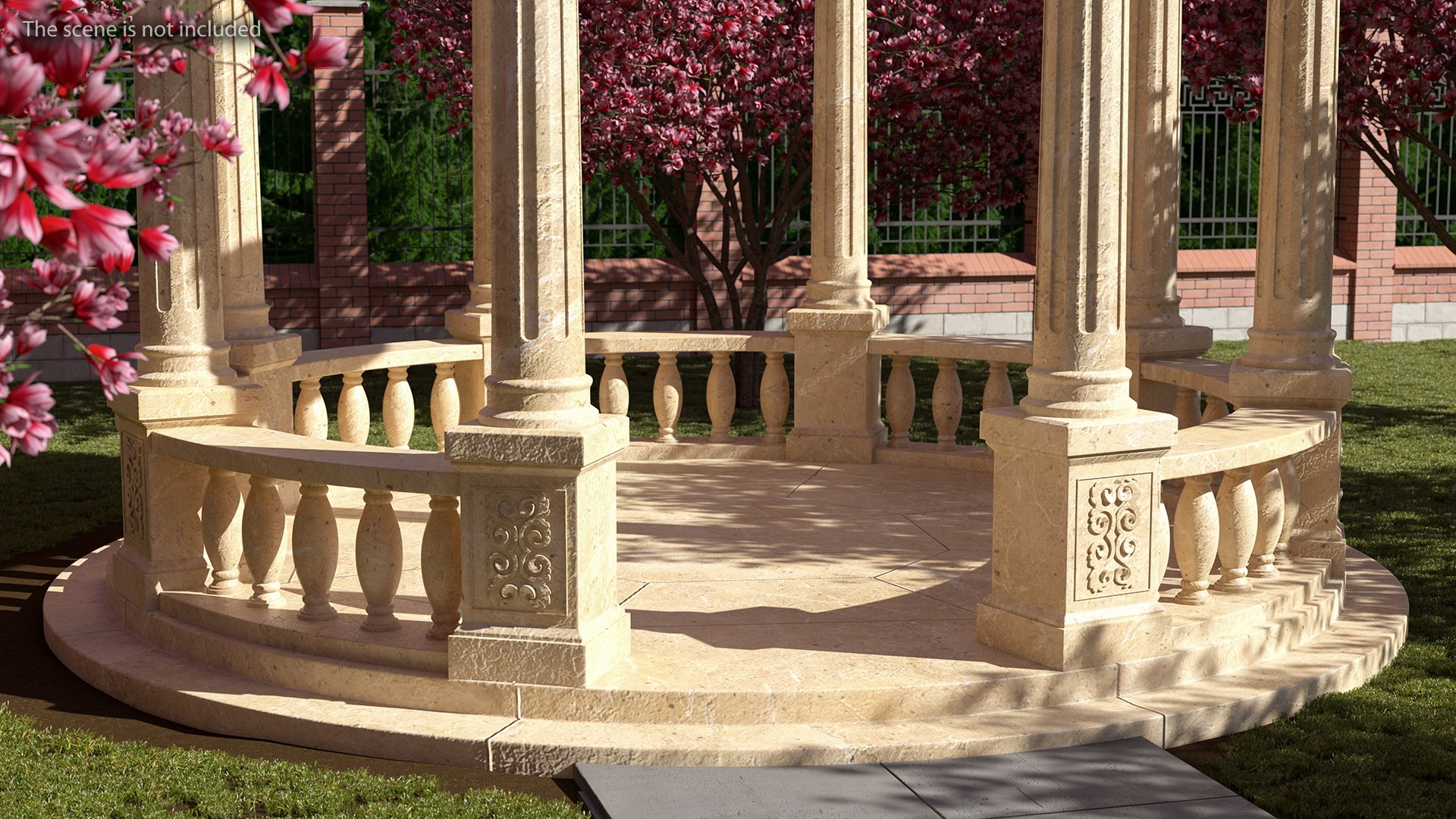 3D stone colonnade model - TurboSquid 1610843